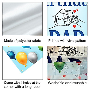 Labakita Blue Happy Birthday Dad Door Banner, Men's Birthday Decorations, Father Birthday Party Banner, Happy Birthday Banner for Men