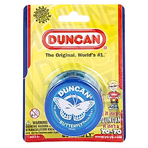 Duncan Toys Butterfly Yo-Yo, Beginner Yo-Yo with String, Steel Axle and Plastic Body, Blue