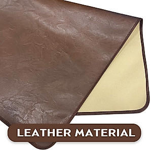 Fippkargo 3 Pcs Headrest Cover for Recline Chair, Faux Leather Recliner Headrest Protector,Recliner Couch Cover with Side Pockets, Sofa Recliner Headrest Arm Cover, Home, Office & Theater Seat(Brown)