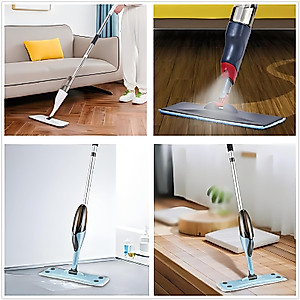 YOQXHY 10 Pack Spray Mop Replacement Pads, (16.5x5.5 Inch) Microfiber Wet Dry Floor Mops Refills Reusable for Home & Commercial,(Blue)