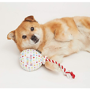 Pet London Birthday Balloon Dog Toy - Celebrate Your Dog's Happy Birthday - Plush colourful Rainbow Confetti Pattern Dog Party Gift-Perfect Pup Special Day Present-UK Designer Brand-BDAY or Adoption