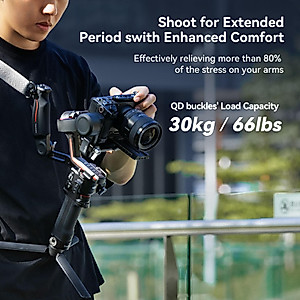 SmallRig RS3 RS2 Weight-Reducing Shoulder Strap Compatible with Sling Handle for DJI, Gimbal Belt with QD Quick Release Buckles for DJI RS 3 / RS 3 Pro/RS 2-4118