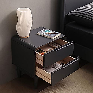 YUZZI Bedroom Table Bedside Cabinet Bedroom Cabinet Modern Storage Cabinet Bedroom Dresser Bedside Table for Bedroom Nightstands (Color : Grey)