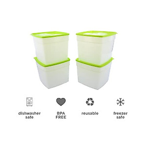 Arrow Plastic Stor-Keeper Freezer Storage Containers - 1.5 Pint Set of 4 Containers by Arrow Plastic