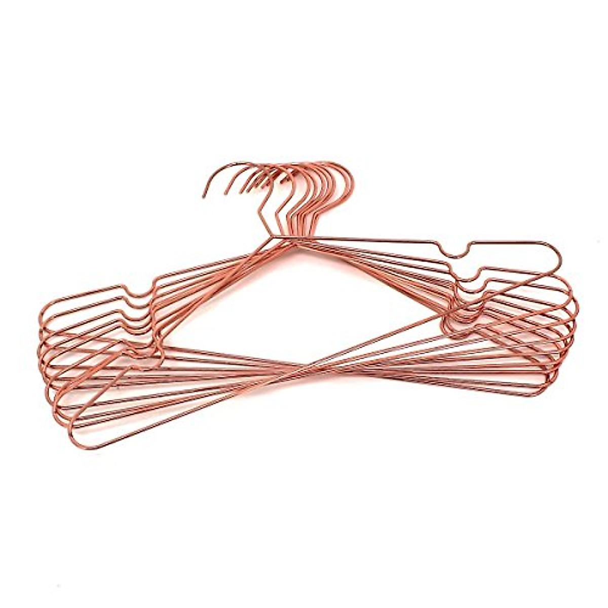 30Pack Koobay 13" Children Rose Copper Gold Shiny Metal Wire Top Clothes Hangers for Shirts Coat Storage & Display