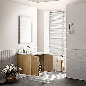 James Martin Vanities 545-V30 Laurent 30" Free Standing or Wall Mounted Single Basin Ash Wood Vanity Cabinet Only with USB Port and Electrical Outlet - Light Oak