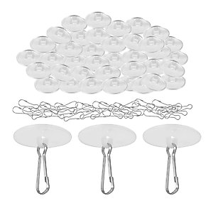 100PCS Clear Command Hooks, Command Ceiling Hooks Self-Adhesive Ceiling Hooks for Hanging, Sticky Damage-Free No-Drill Ceiling Discs for Festival Wedding Birthday Party Christams Decorations