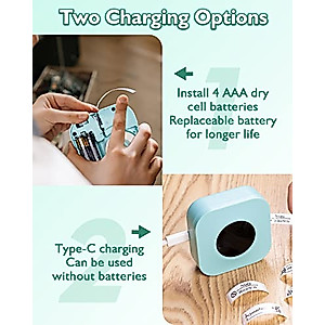 Phomemo Mini Label Maker Q30S Bluetooth Small Label Maker Machine, Handheld Label Maker Wireless Thermal Labeler Printer, for Home Office Organization, Green