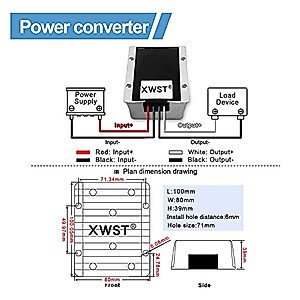 XWST DC 12V 24V Step Down to 5V 40A 200W Converter Voltage Reducer, 5Volt regulator Waterproof DC/DC Buck Transformer Power Supply