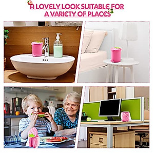 3 Pcs Strawberry Trash Can with 100 Pieces of Trash Bags Cute Trash Can Desktop Trash Can Mini Pink Pop up Garbage Can Strawberry Countertop Wastebasket for Desk Bathroom Bedroom Kitchen Office