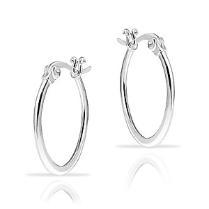 Hoops & Loops Sterling Silver Flat Oval Hoop Earrings for Women