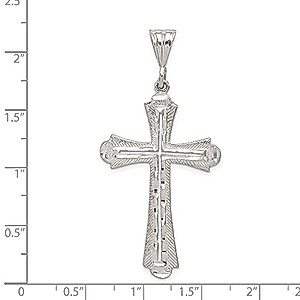 Diamond2Deal Gift for Mothers Day 925 Sterling Silver Diamond-cut Religious Crucifix Cross Pendant Fine Jewelry for Women