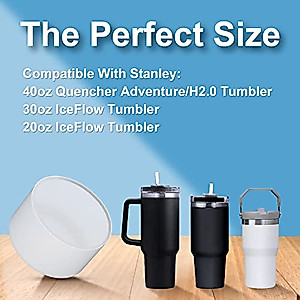2pcs Silicone Boots, Sleeve Cover for Water Bottle Bottom Cup Tumbler Case Accessories Compatible with Stanley Quencher Adventure 40oz & Stanley IceFlow 20oz 30oz Protect You Bottle and Reduce Noise