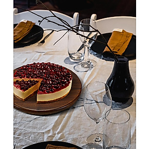 MAGIGO 12 Inches Black Walnut Wood Lazy Susan, Solid Wooden Round Kitchen Turntable Rotating Tray