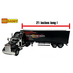Big-Daddy Heavy Duty Tractor Trailer Cargo Transporter with Remote-Controlled Cargo Hold