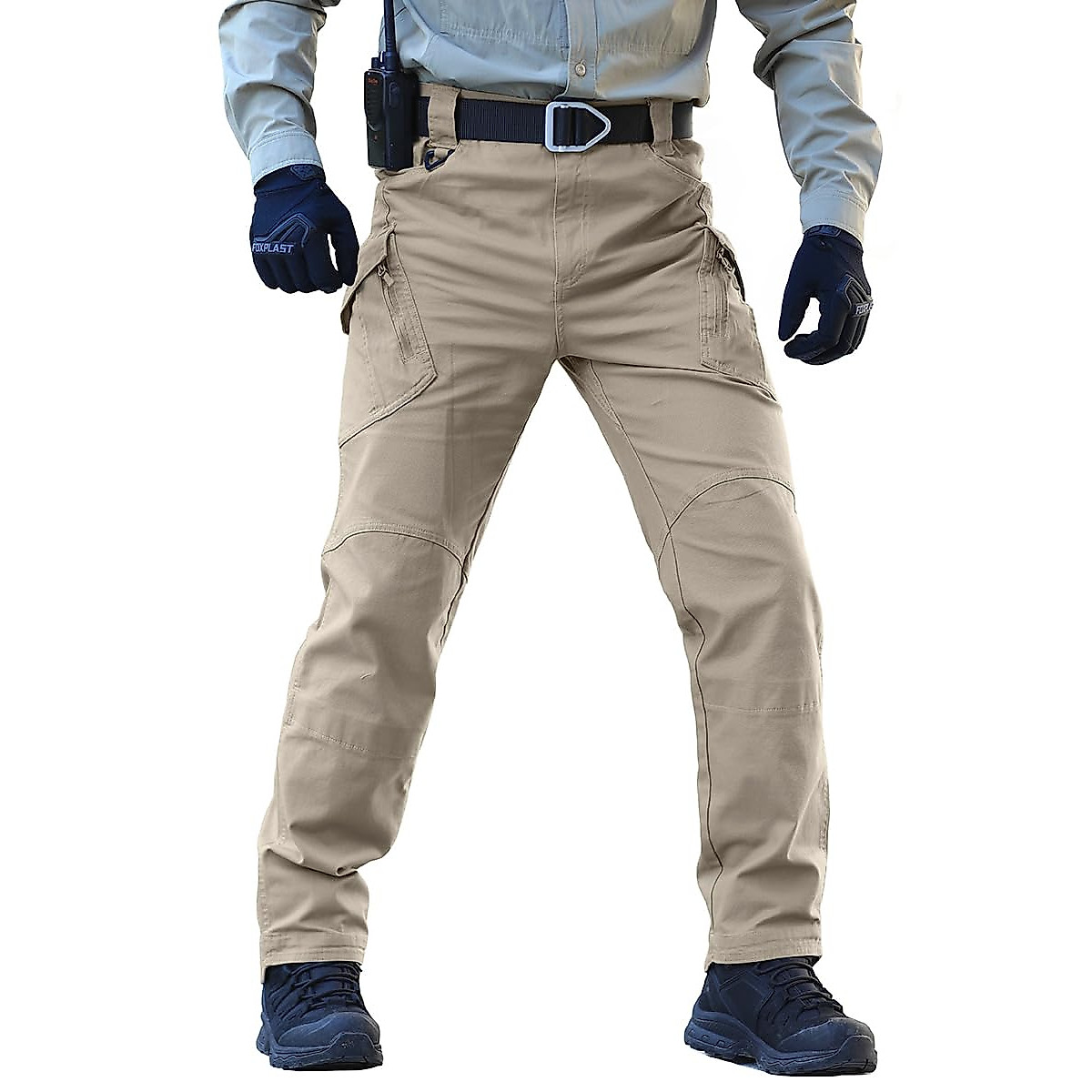 NAVEKULL Men's Work Cargo Pants Lightweight Tactical Pants for Men Stretch Cotton Military Army Combat Slim Fit Hiking Outdoor Trousers with Multi Zipper Pockets