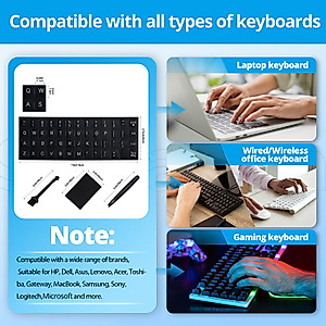 English Keyboard Stickers[5 in 1],Replacement English Keyboard Sticker with White Font on Black Background Universal for Laptop Desktop Computer,Matte English Keyboard Alphabet Sticker