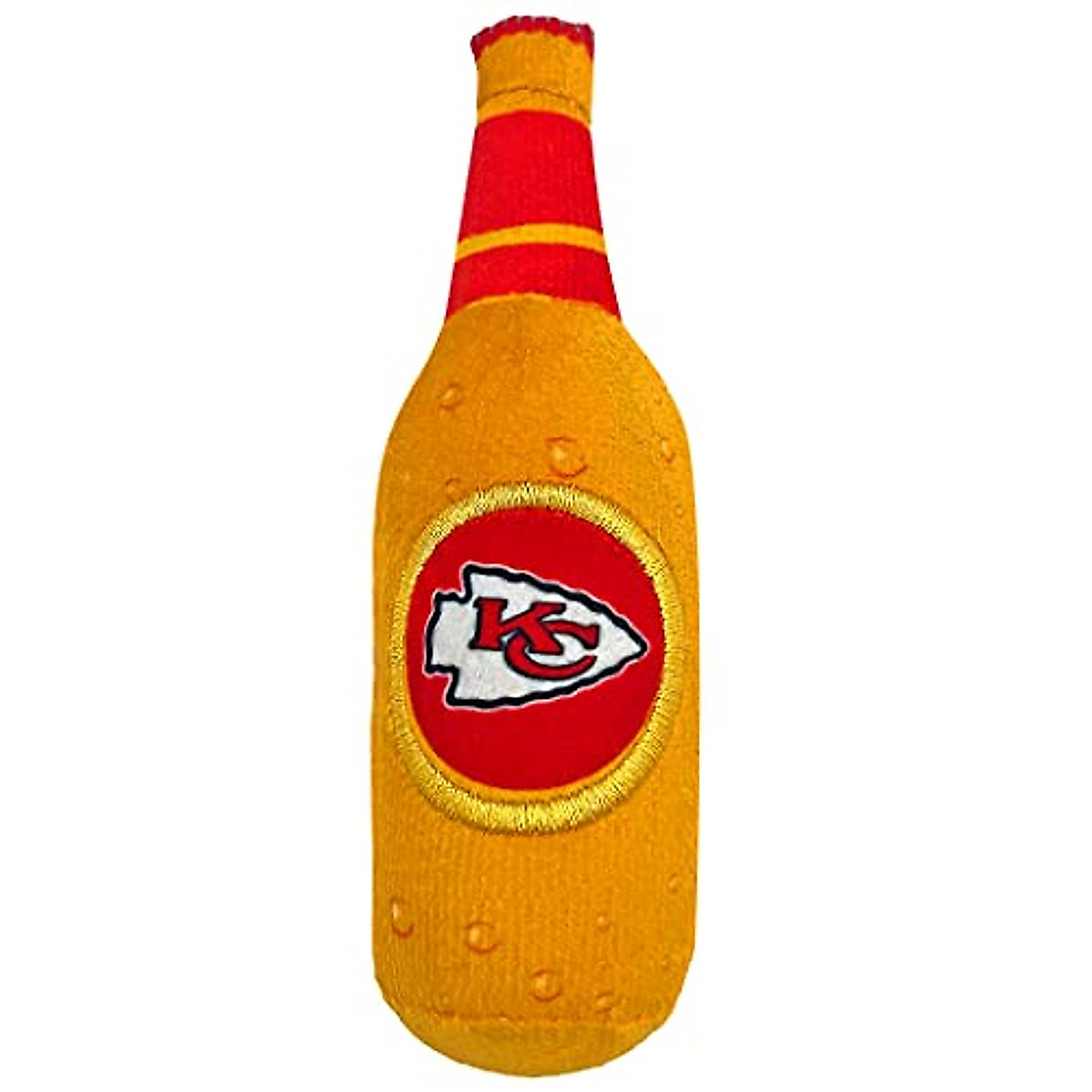 BEST PLUSH CAT TOY: NFL KANSAS CITY CHIEFS Complete Set of 3 piece Cat Toys filled with Fresh Catnip. Includes: 1 Helmet Cat Toy, 1 Football Cat Toy with Feathers & 1 Beer Bottle. Beautiful Team LOGOS