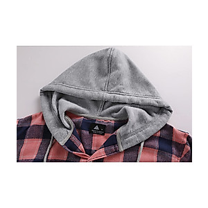 SCODI Mens Flannel Plaid Shirt Casual Button Down Shirt Regular Fit Long Sleeve Shirts Pin X-Large Pink