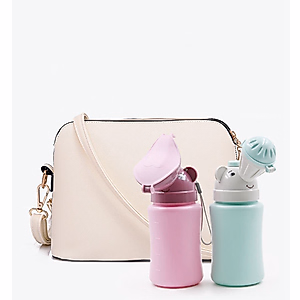 Portable Urinal Potty Travel Potty-for Emergency Urinal Baby Toilet Child Pee Training,Kids Potty Car Travel and Camping Outdoor Use Very Convenient (500ml, Pink)