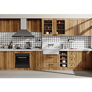 ELLAI 30 Inch White Wall Mount Utility Sink High Back Wall Mounted Ceramic Laundry Tub 15 Gallon Slop Sink for Laundry Room, Garage, Kitchen, Basement 30" x 19" x 18"