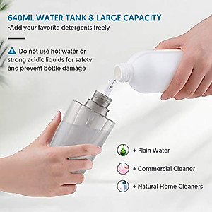 Microfiber Spray Floor Mops for Floors Cleaning, POPTEN 360 Degree Cleaning Kitchen Mop with 640ML Refillable Bottle,3 Washable Mop Pads and 1 Scraper Dust Mop Wet Mop for Laminate,Hardwood,Ceramic