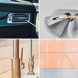 CHEFBEE 500 Count Microblading Cotton Swab Pointed Tip, Wood Cotton Stick Makeup Cosmetic Applicator, Tattoo Permanent Supplies