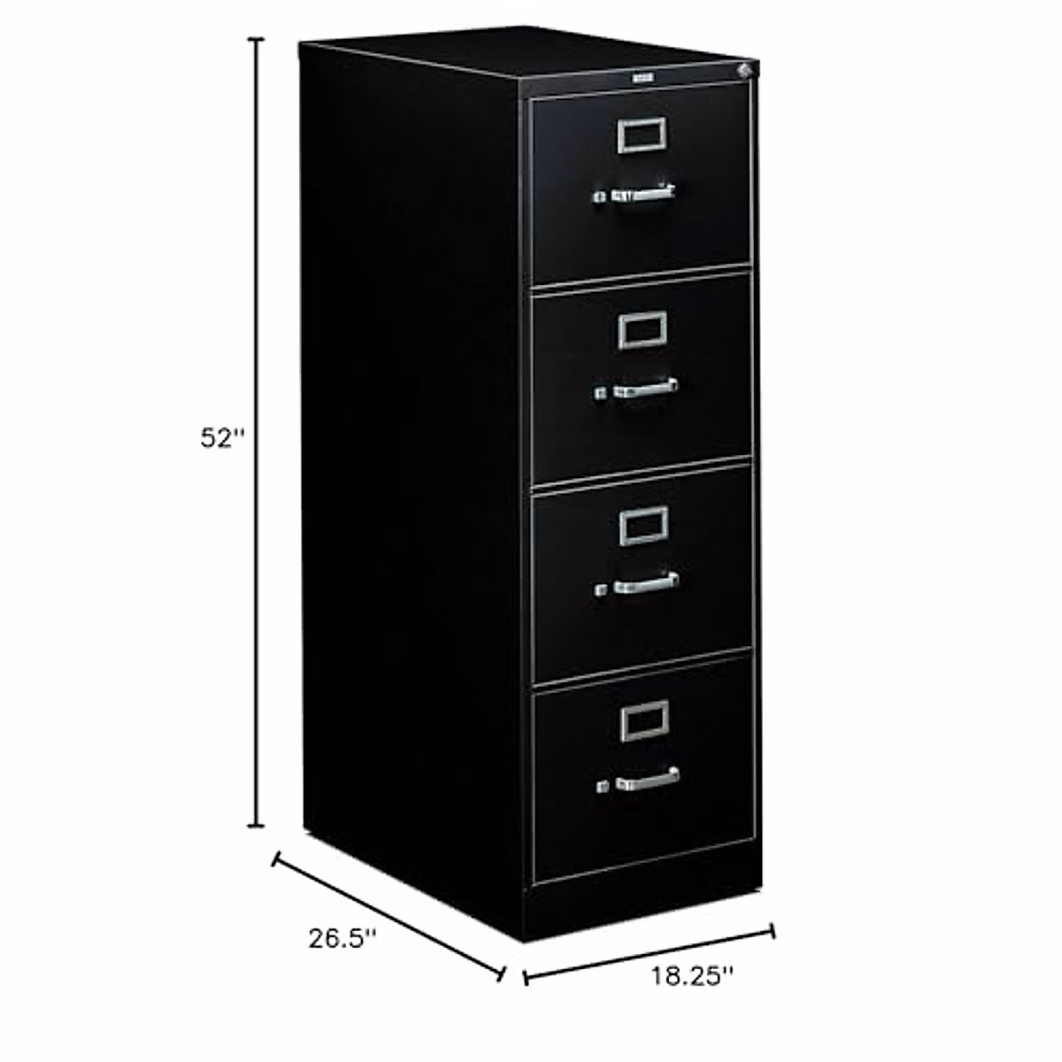 HON 310-Series 4-Drawer Legal File, Black