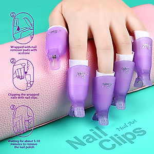 Teenitor Nail Gel Remover Tools Kit with Nail Remover Clips, Nail Remover Pads, Cuticle Oil, Nail Brushes, Nail File Buffer Block, Cuticle Peeler, Cuticle Pusher