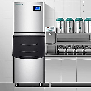 Ice maker countertop Commercial Ice Maker 440lb Every 24 Hours 331lb Storage Capacity Stainless Steel Great for Hotels, Restaurants, Bars, Includes Connection Hoses and Ice Scoop Household/Kitchen/Off