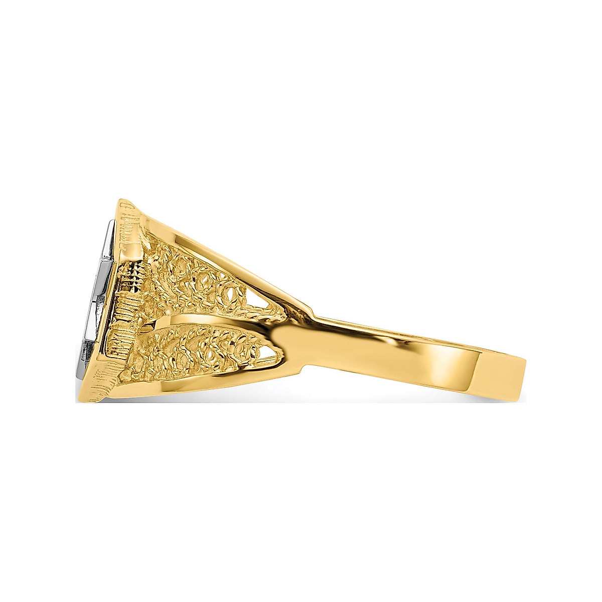 14K Two-Tone Polished Star Of David Ring - Jewelry By Sweet Pea