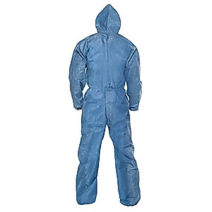 Kleenguard A20 Breathable Particle Protection Hooded Coveralls (58517), REFLEX Design, Zip Front, Elastic Wrists & Ankles, Blue Denim, 4XL, 20 / Case