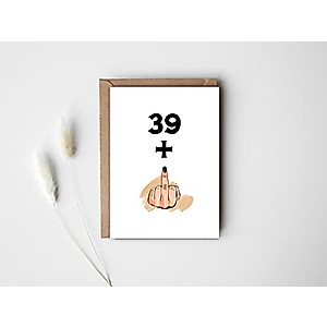 LillaGifts Funny 40Th Birthday Card - 39+1 Women Or Men - Sweet 40 Years Old Birthday Gift - Gift Perfect For Husband Wife Brother Sister 5 x 7 inches