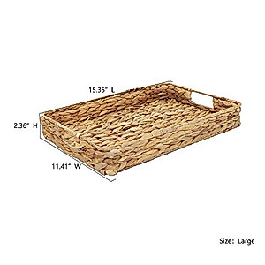 Grass Weaving Tray, Grass Storage Bins for Fruit or Tea,Arts and Crafts. (1) (Tray-A-M)