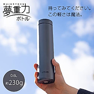 TIGER MMZ-K601KS Tiger Water Bottle, 23.6 fl oz (600 ml), Screw, Mug Bottle, Stainless Steel Bottle, Vacuum Insulated Bottle, Hot and Cold Retention, For Home Use, Tumbler, Steel Black