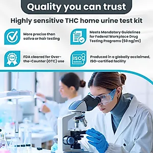 Exploro Highly Sensitive at Home Marijuana Drug Test Kit, THC Drug Test Kit Marijuana/Weed, THC Drug Test Urine, Easy Home Drug Test Marijuana/THC Substance Abuse, 15 THC Test Strips/Sticks, 50 ng/ml