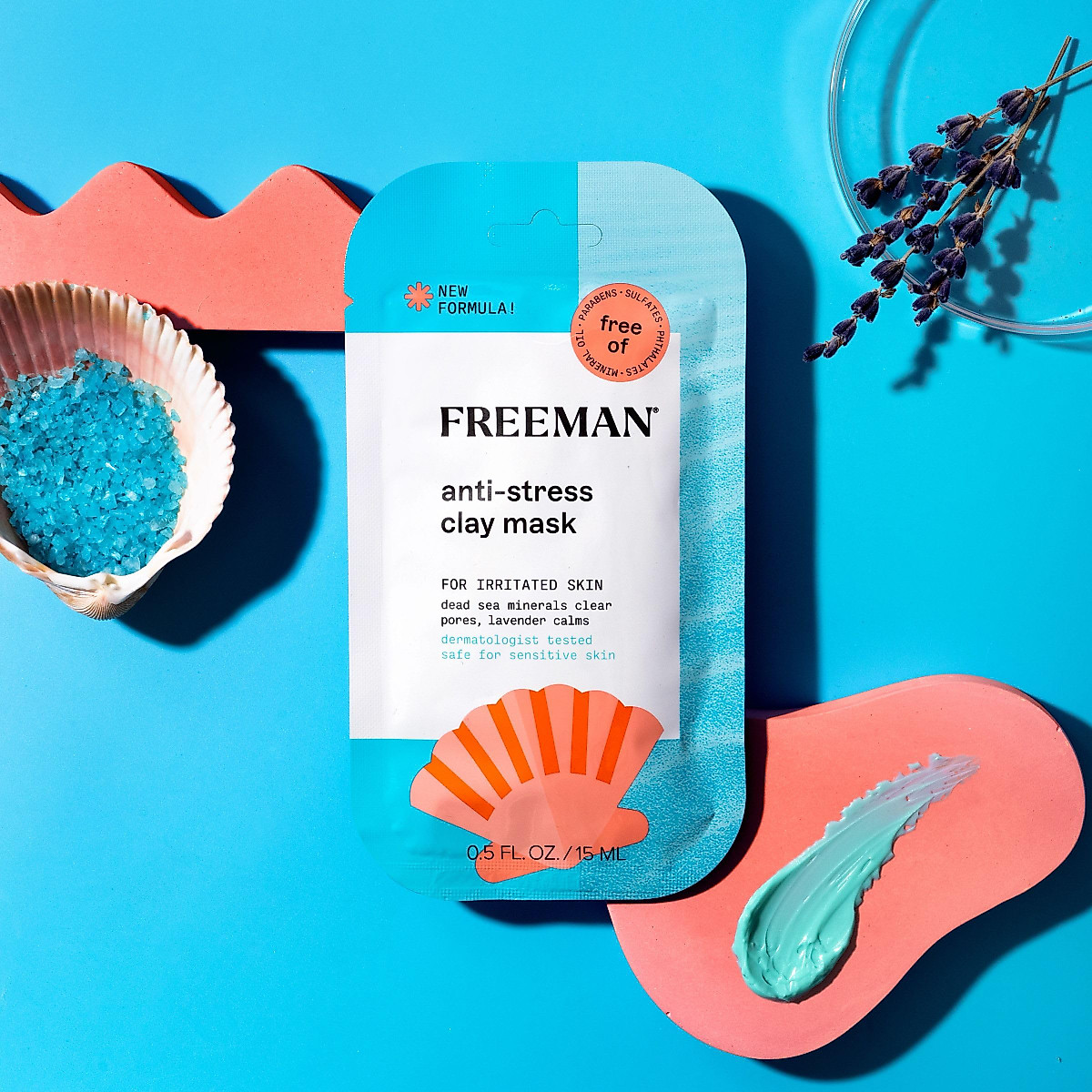 FREEMAN Facial Mask Variety Set: Clay, Peel-Off, Gel, & Mud Masks, Clearing, Hydrating, Detoxifying & Rejuvenating Skincare Essentials, Travel Facial Mask Kit, 12 Count