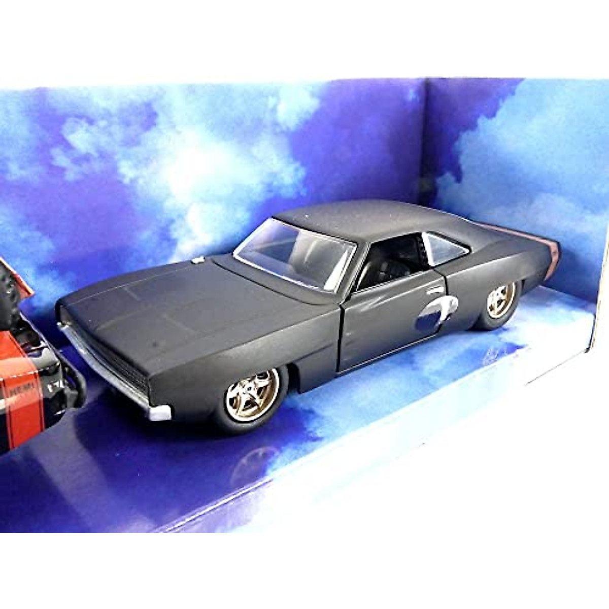 Fast & Furious 1:32 Dom's Dodge Charger & 1968 Dodge Charger Widebody Die-cast Car Twin Pack, Toys for Kids and Adults