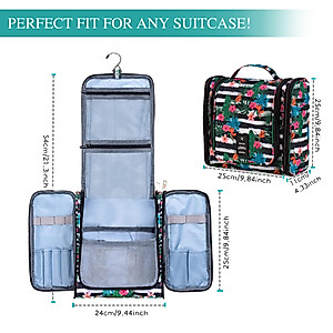 JNYCL Hanging Travel Toiletry Bag for Women and Girls, Portable Waterproof Cosmetic Travel Bag, 17 Compartments, Non-slip zipper, Sturdy Hook, Perfect for Daily Use and Travel. (Medium)