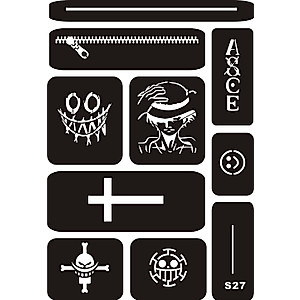 Kotbs 6 Sheets Henna Tattoo Stencil Kit, 52pcs Cross Sword Arrow Patterns Temporary Glitter Airbrush Tattoo Stencils Arabian Tattoo Stickers for Face Paint Body Art