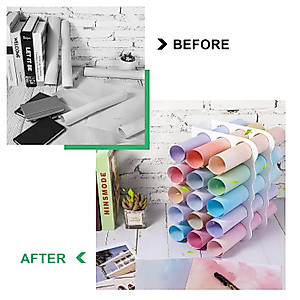 15-Holes Vinyl Storage Rack Acrylic Storage Organizer Multiple Large Holes Display Stand for Vinyl Rolls and More (12 Inch x 7.8 Inch, Aperture 2 Inch) (White)