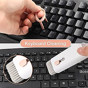 Enfudid 7-in-1 Electronics Cleaner Kit - Keyboard Cleaner kit, Portable Multifunctional Cleaning Tool for PC Monitor/Earbud/Cell Phone/Laptop/Computer/Bluetooth Earphones (with Cleaning Fluid)
