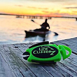LINE CUTTERZ Patented Dual Hybrid Ceramic Cutter + Stainless Steel Micro Scissors Fishing Line Clipper - Glow-in-the-Dark