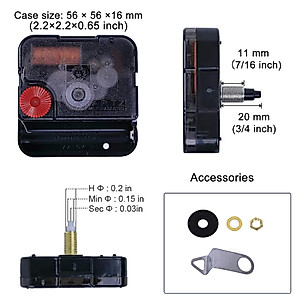 EMOON Clock Movement Mechanism with 3 Pack Clock Hands, Silent Sweep Quartz Clock Motor Kit, for Clock Repair DIY Replacement, Custom Clock