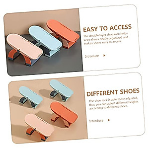 Alipis 3pcs Shoe Rack Adjustable Shelf Brackets Shoe Organizer Adjustable Stand Shoe Rack Holder Shoe Holder Shoe Storage Holder Slipper Rack Holder Double Layer Shoe Holder Home Supply