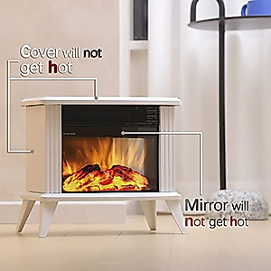 DONYER POWER Electric Heaters for Indoor Use Mini Fireplace Heater Portable 1500W 14.5" Fake Fireplace Bedroom Office Space Heater
