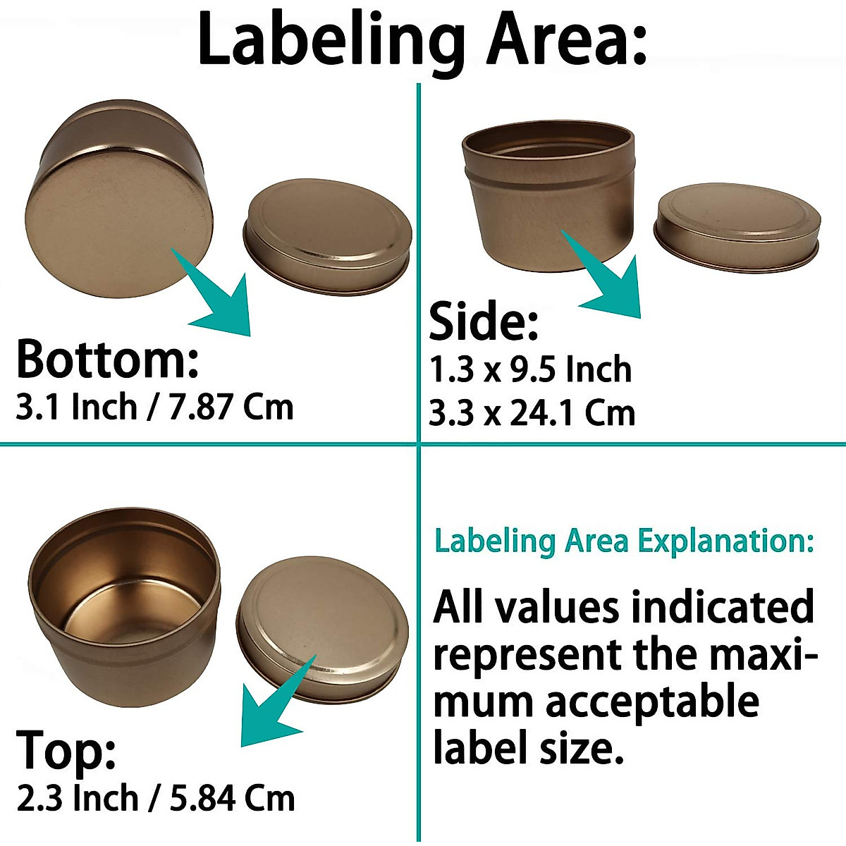 NRANSON Candle Jars for Making Candles, 24 Pack Metal Candle Tins with Lids, DIY Candle Containers for Candle Making, Arts & Crafts, Storage & More (Rose Gold, 8OZ)