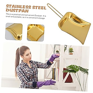 Mikinona Kitchen Cleaning Tools Countertop Dustpan Industrial Dust Pan Garbage Shovel for Kitchen Handheld Dust Pan Small Handled Dustpan Pan Sweeper Dustpan Wide Scooper Stainless Steel
