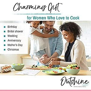 OUTSHINE Premium Recipe Paper for 8.5" x 11" Recipe Binders, Farmhouse Design (50 Sheets) | Full Size Recipe Refill Pages for Binder | Recipe Card Sheets | No-Smear Matte Paper