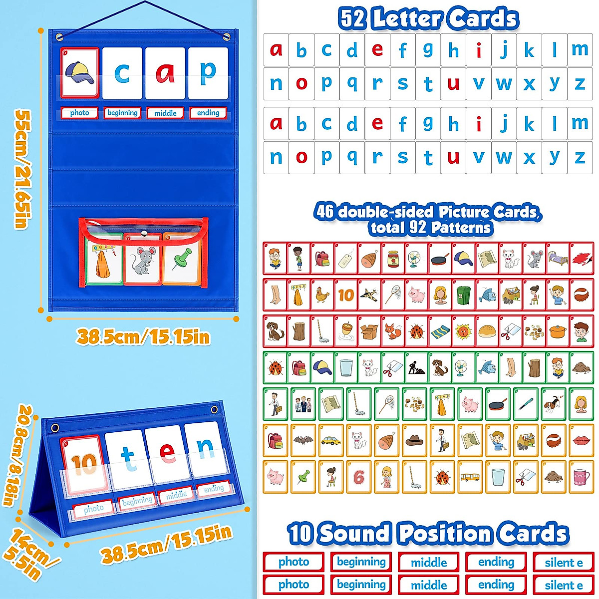 Torlam CVC Word Builder Kindergarten Classroom Must haves, Phonics Games Preschool Learning Activities Spelling Toy Reading Letter Site Sight Words Games Flash Cards for Kids Autism Special Education